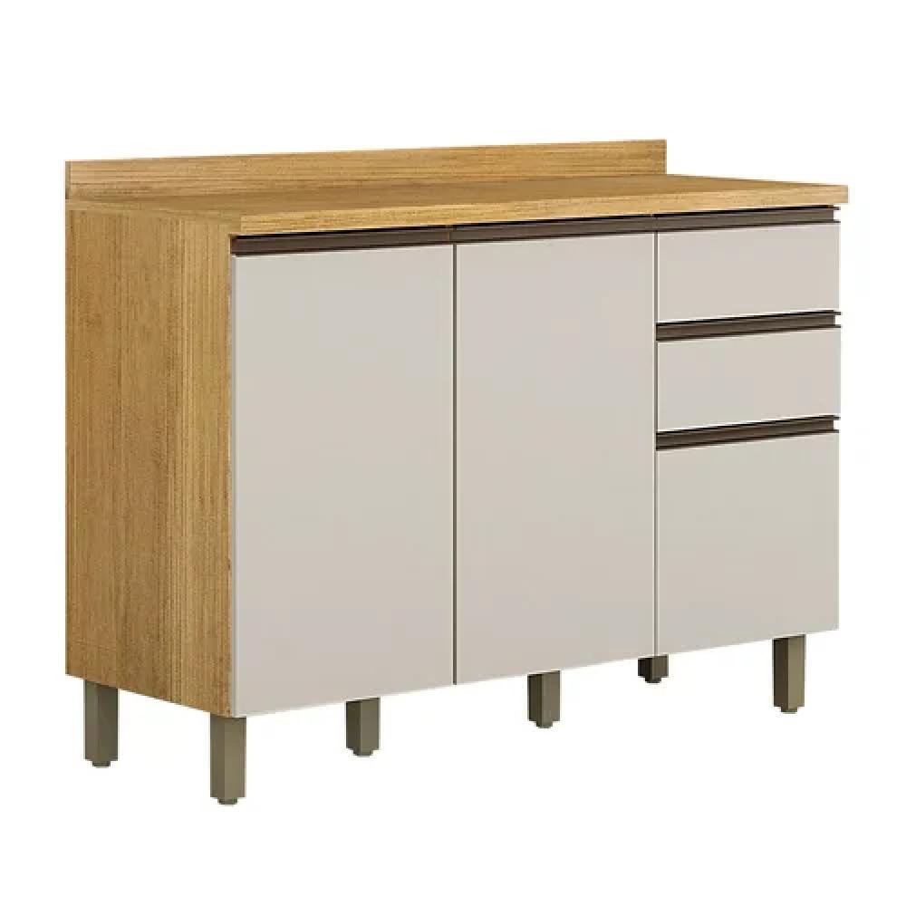 Balcão Armário Multiuso Para Cozinha 3 Portas 2 Gavetas 1 Prateleira ...