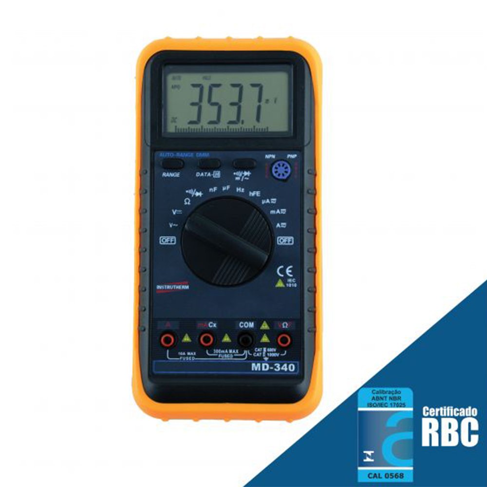 Multímetro Digital Lcd Cat III 600v Medidor Portátil Md-340 Ponta De ...