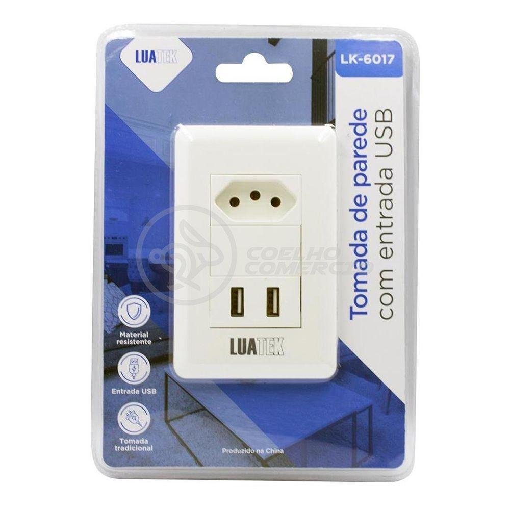 Tomada Parede 1 Entrada Fonte 2 Usb 5v Smart House 10a | MadeiraMadeira