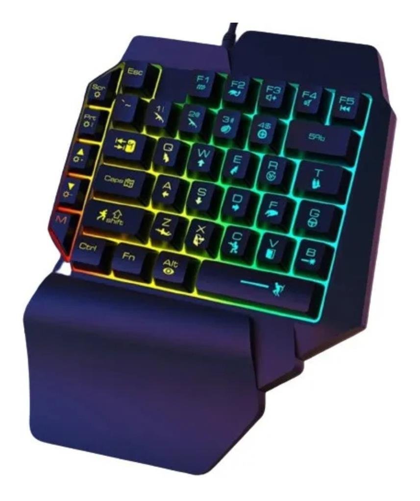 Teclado Gamer Uma Mão Rgb Led Single Handed Usb Pc M-1300 Luuk Young ...