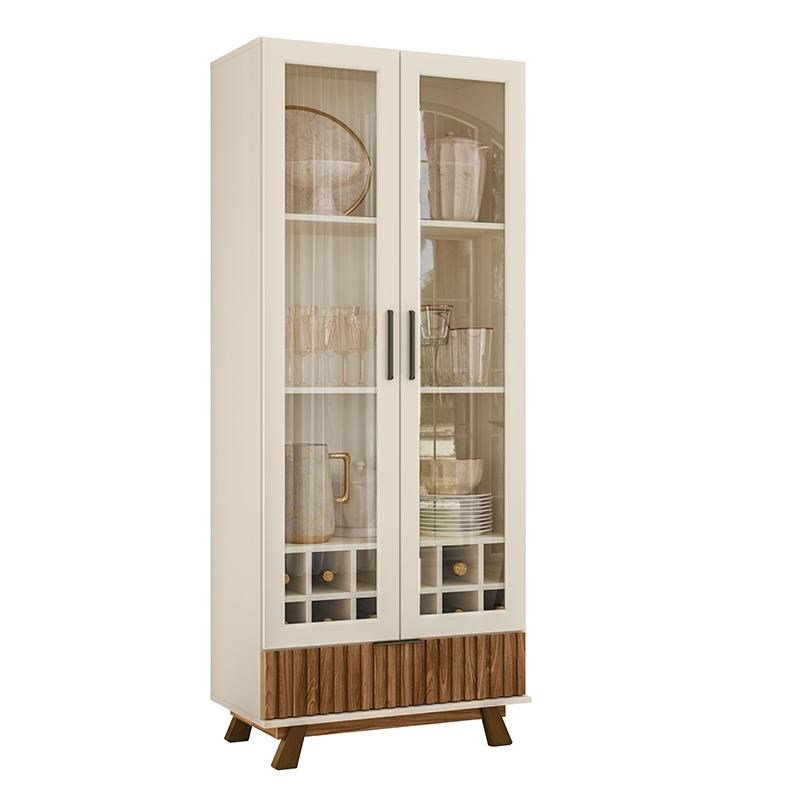 Cristaleira Arcade Ripado 2 Portas com Adega Cinamomo Mel/Off White ...