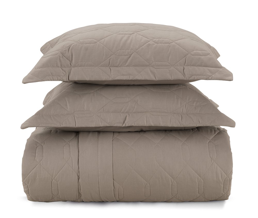 Colcha/ Cobre Leito Karsten 180 Fios Liss Taupe King | MadeiraMadeira