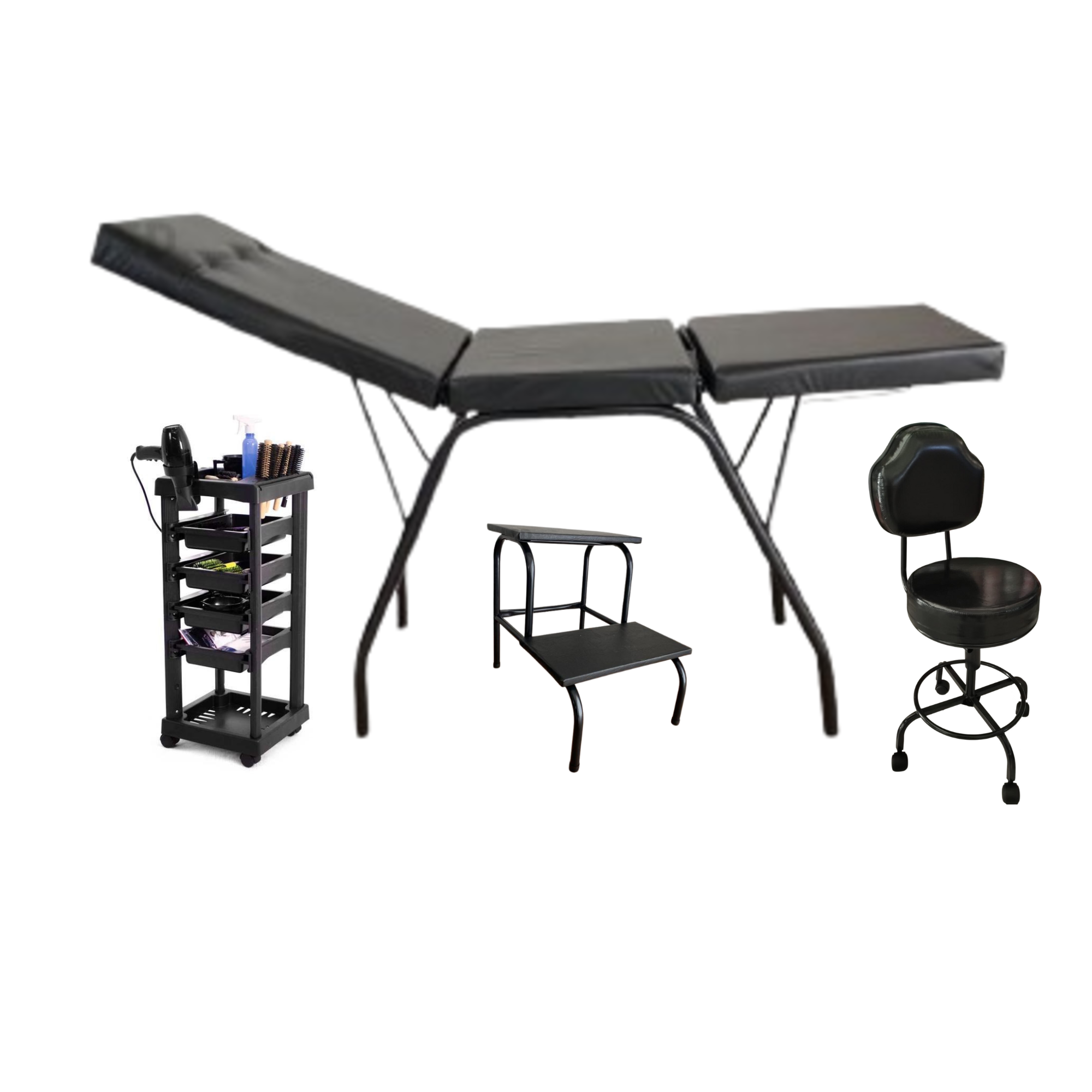 Kit Maca Móvel + Escada + Cadeira Mocho + Carrinho Auxiliar ...