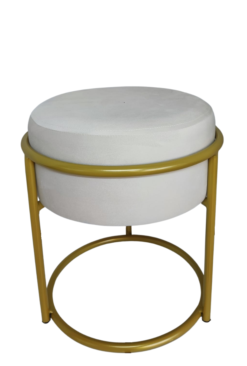 Kit 2 Puff de Ferro Banqueta Sentar Design Moderno Armação Gold Atena ...