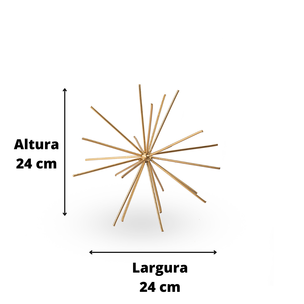 Kit 2 Escultura de Mesa Decorativa Ouriço De Ferro Pintura Dourado ...