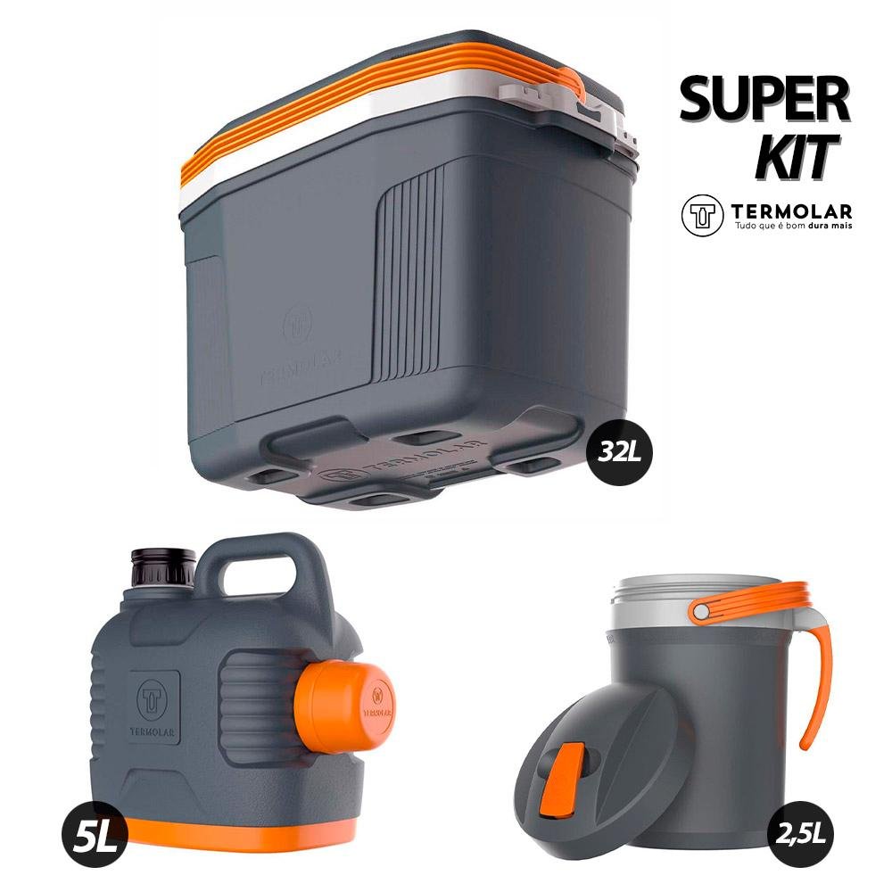 Kit Caixa Térmica + Garrafão 5 Litros + Jarra 2,5 Litros Termolar ...