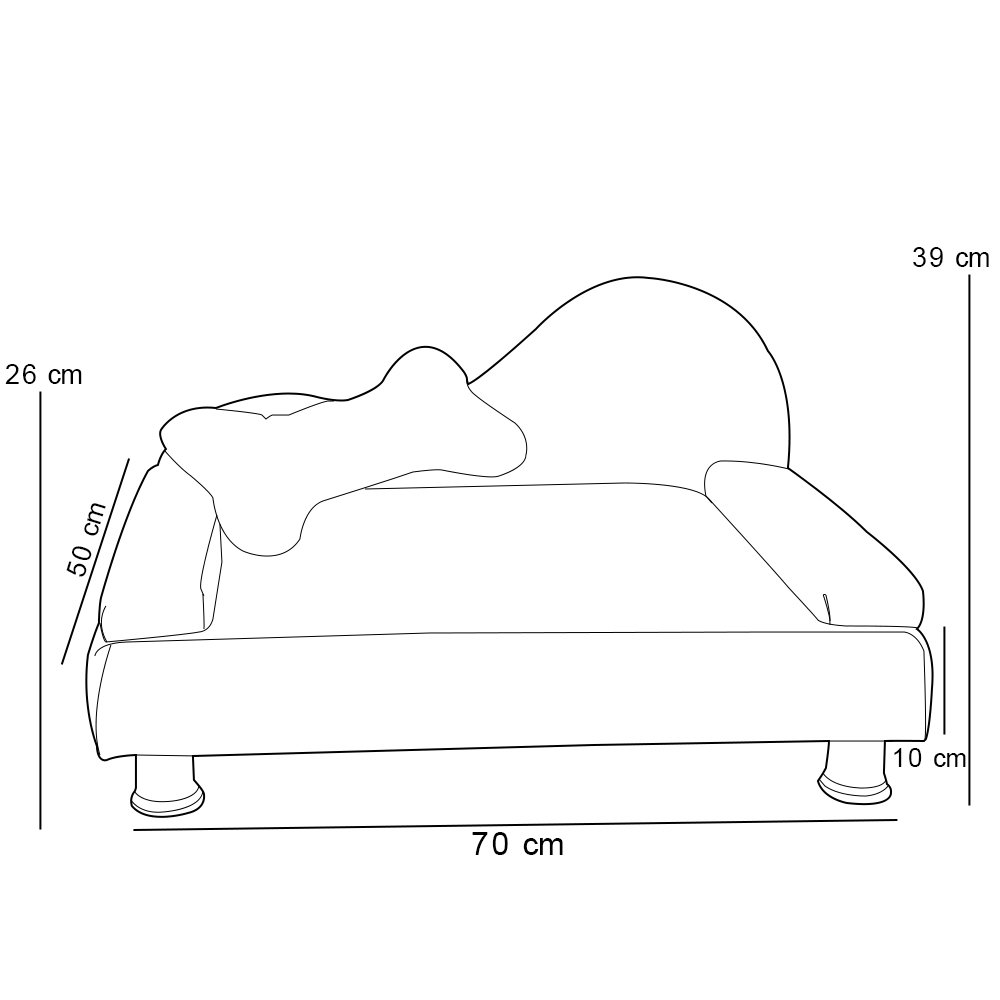 Puff Pet Cama Estofada com Almofada para Cachorro Amora E01 Suede Preto - Inoviza | MadeiraMadeira