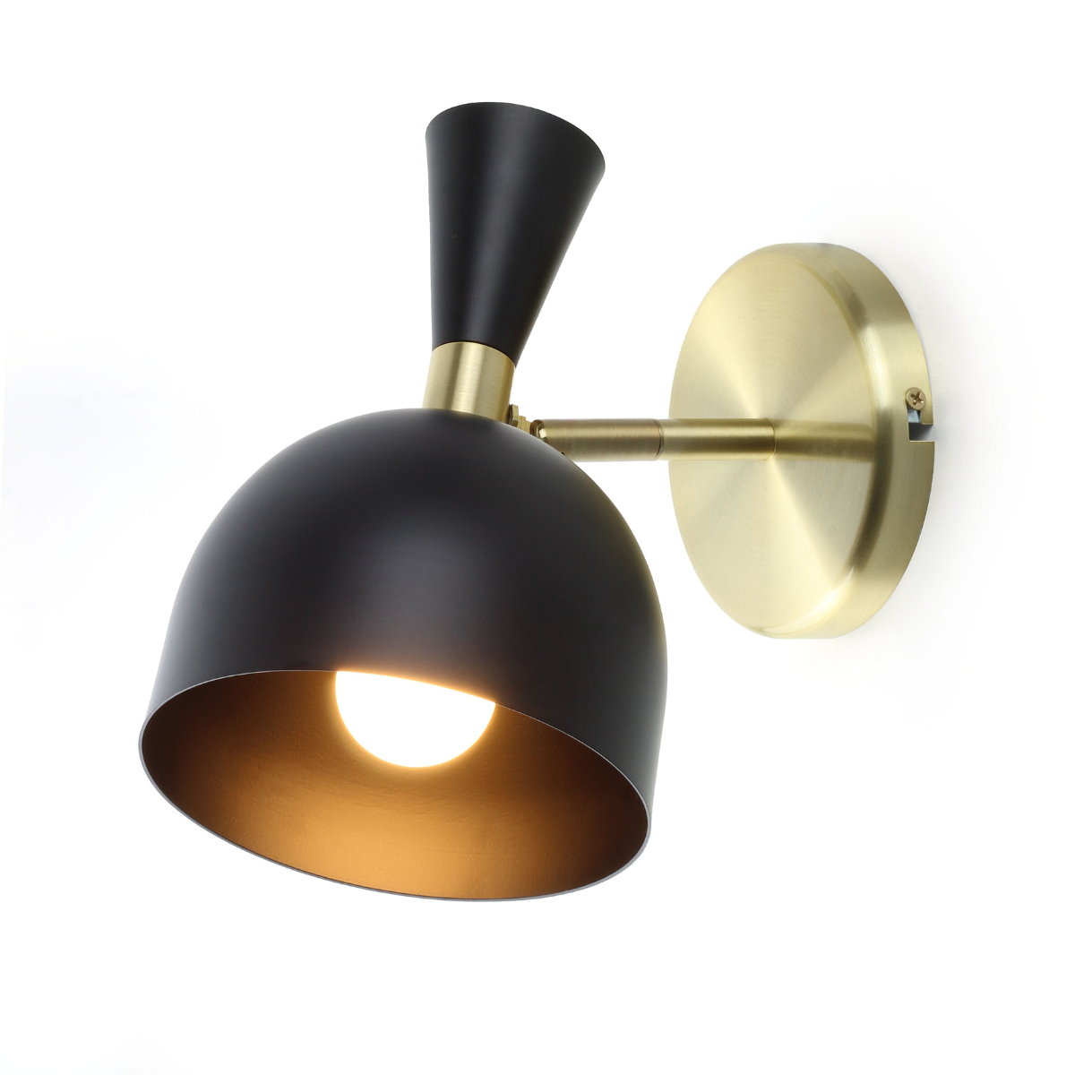 Arandela Moderna Veneza Preto e Dourado Lixado Spotline | MadeiraMadeira