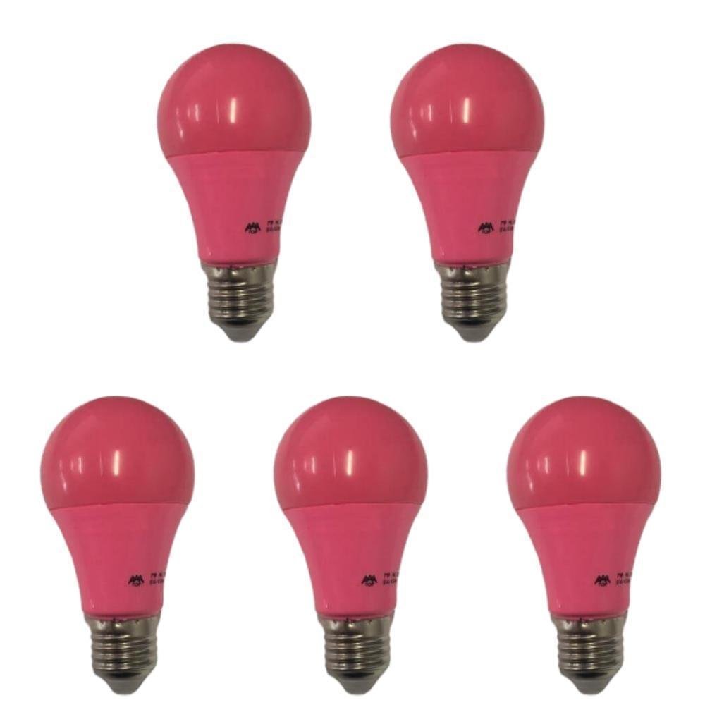 Kit 5 Lampadas Led Bulbo 7W Rosa | MadeiraMadeira