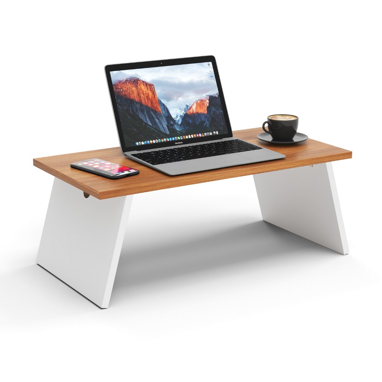 Kit Suporte Notebook Mesa Cabeceira Multi Uso Branco Madeira ...