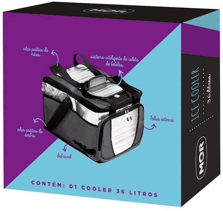 Cooler 36 Litros 1 Divisória Mor Ice Cinza | MadeiraMadeira
