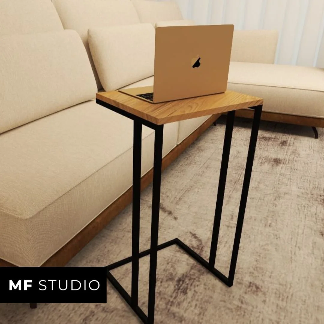 Mesa de Apoio Notebook - Estilo Industrial Mf Studio Ricori Nativo ...