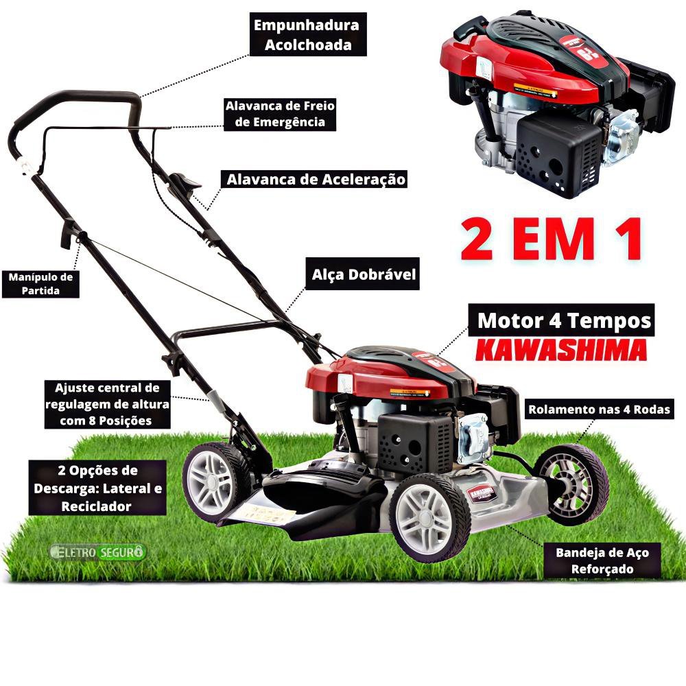 Carrinho Cortador De Grama Kawashima LR20065 196cc Com Motor GV650 de 4 ...