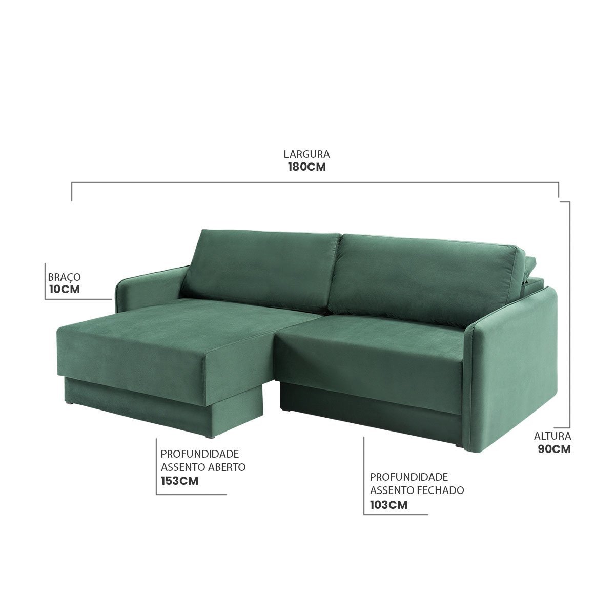 Sofá Retrátil Braço Fino 180 Cm Mola Ensacada D28 Reclinável 3 Lugares ...