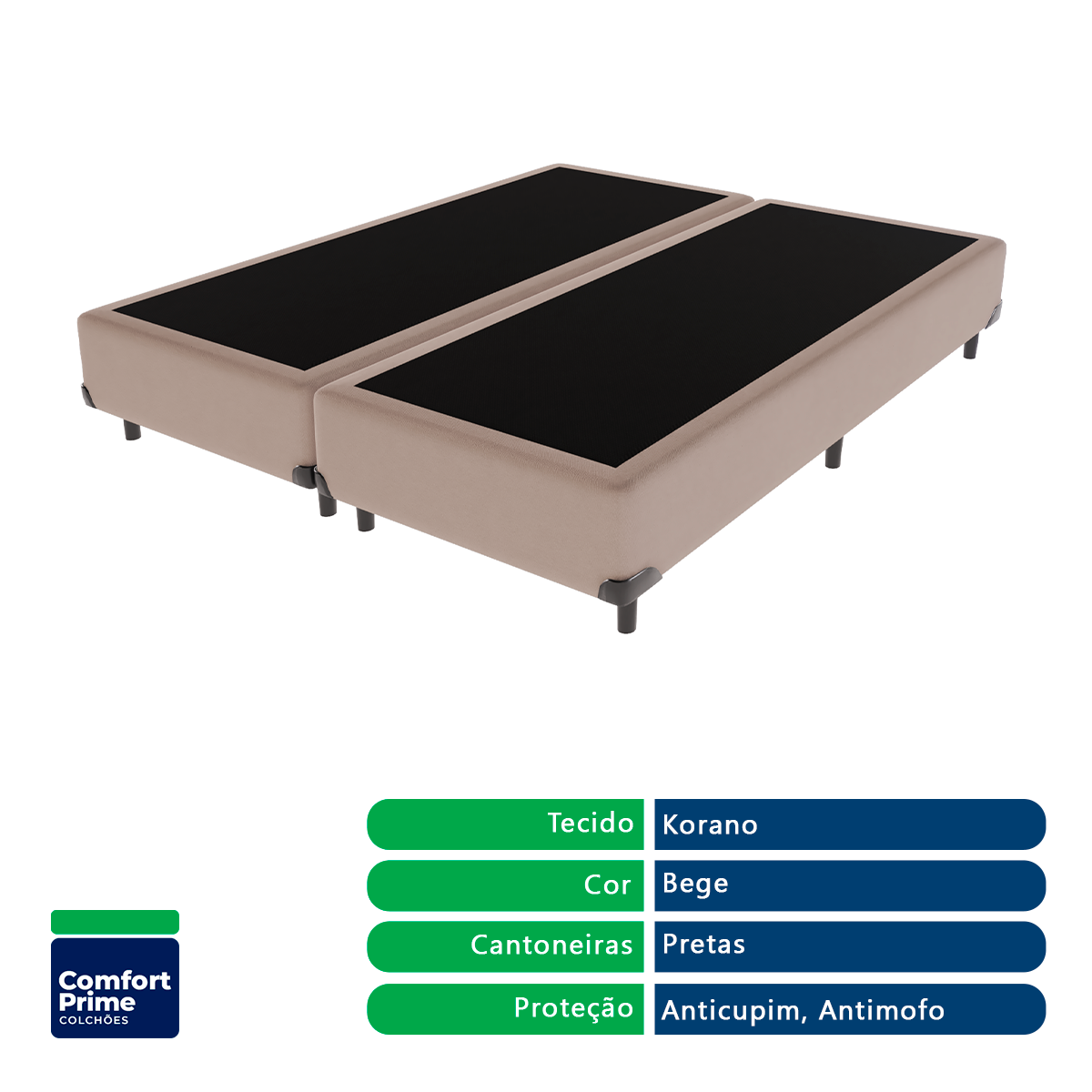Cama Box King Size Bege Comfort Prime 193x203 | MadeiraMadeira