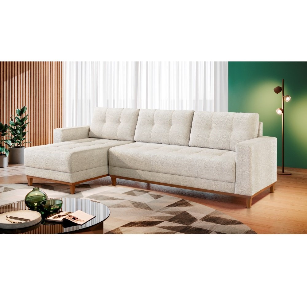 Sofá Rondomóveis R815 Domi com Chaise em espuma D33 no assento 4 ...