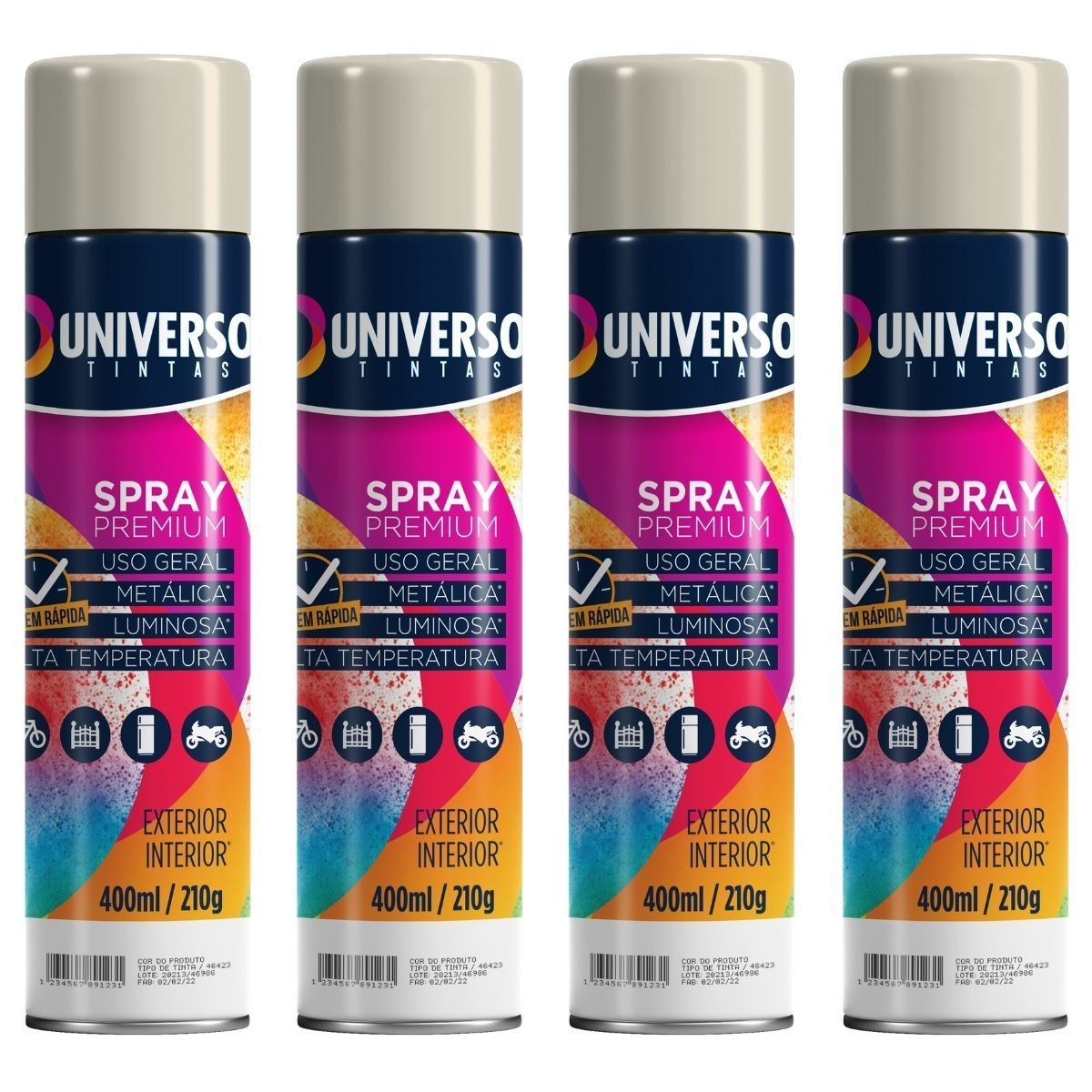 Tinta Spray 400ml Branco Fosco Uso Geral em Aço Ferro Couro Gesso ...