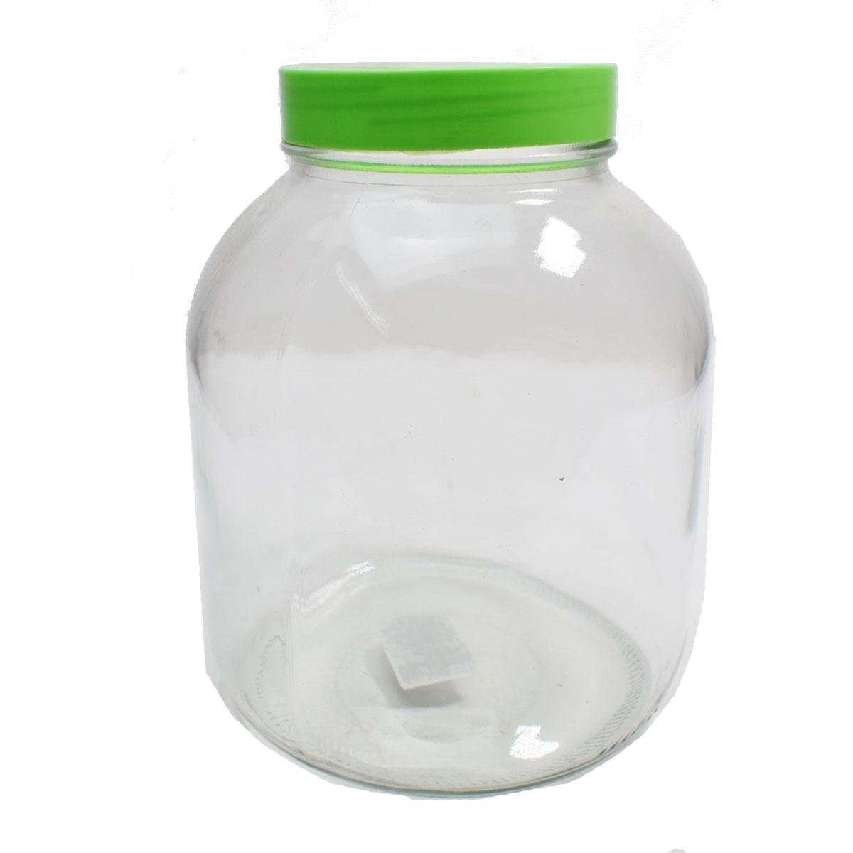Pote Para Mantimento Em Vidro Até 2Kg Com Tampa Rosca Verde ...