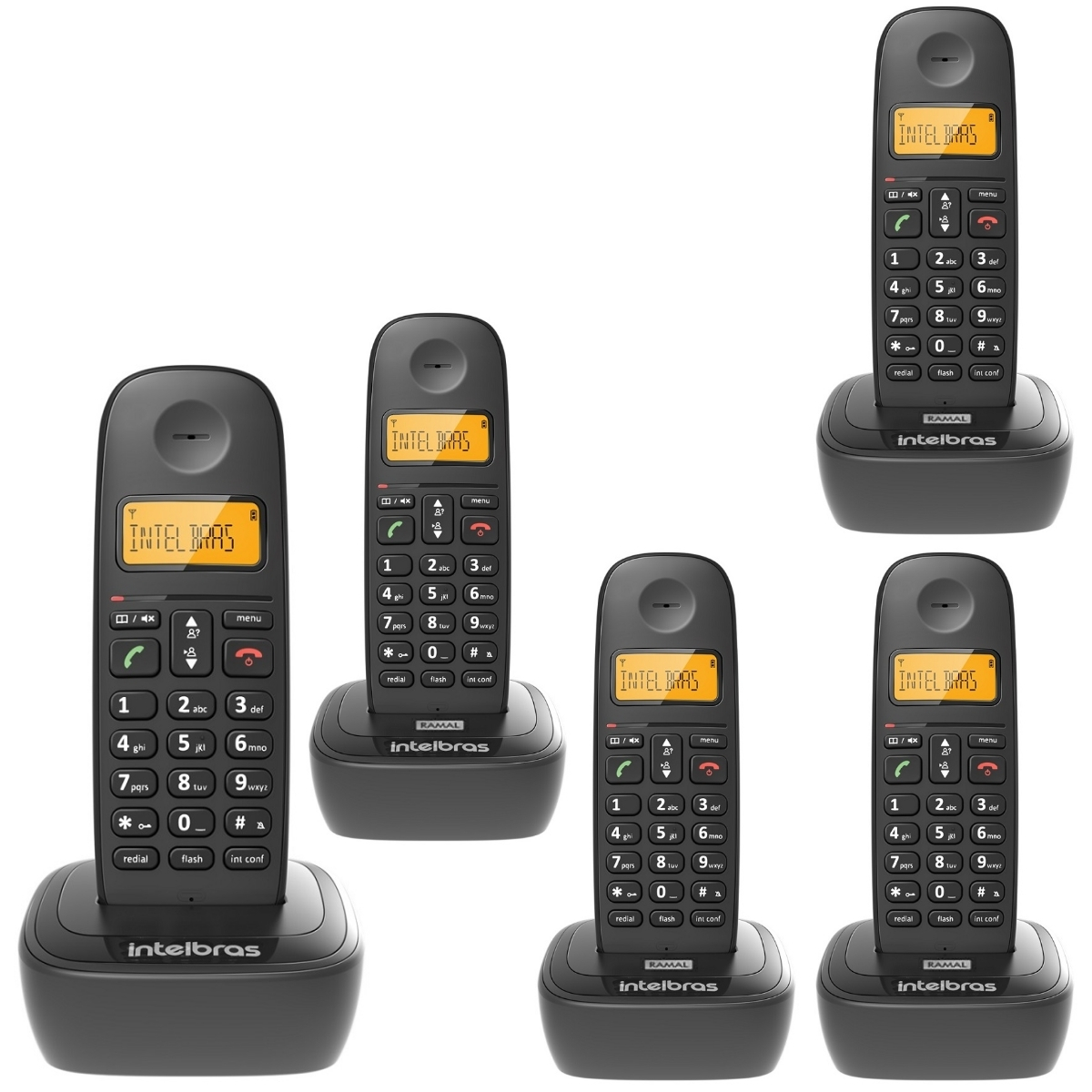 Kit Telefone Fixo sem Fio com 4 Ramal de Mesa para Empresa | MadeiraMadeira