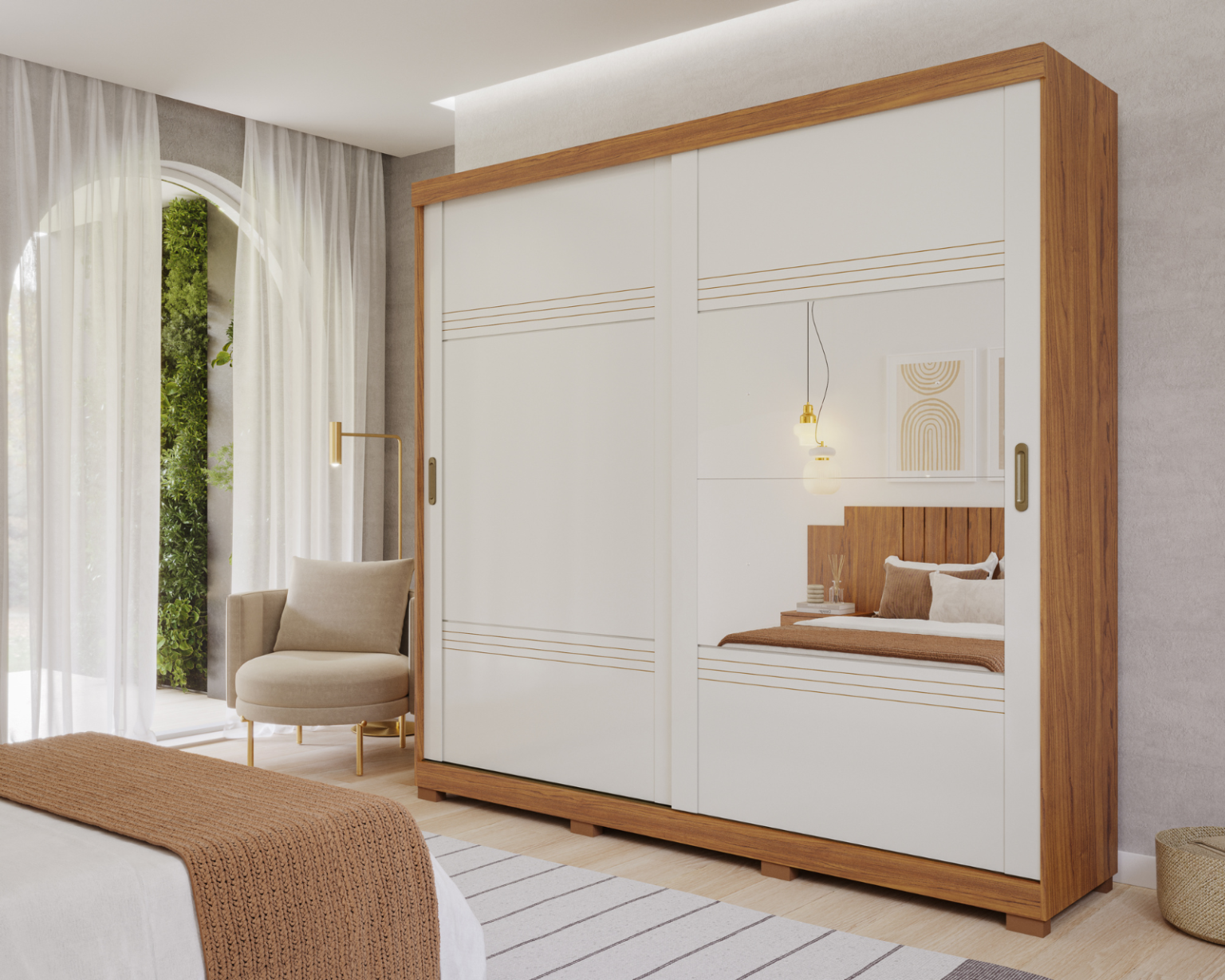 Guarda Roupa Casal 100% Mdf 2 Portas de Correr Blumenau Panan Móveis ...