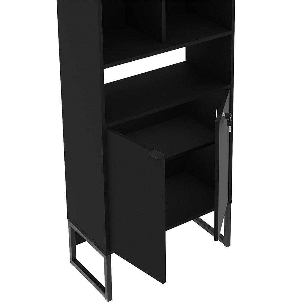 Kit 2 Estantes Para Escritório Home Office 2 Portas 5 Prateleiras Rayce ...