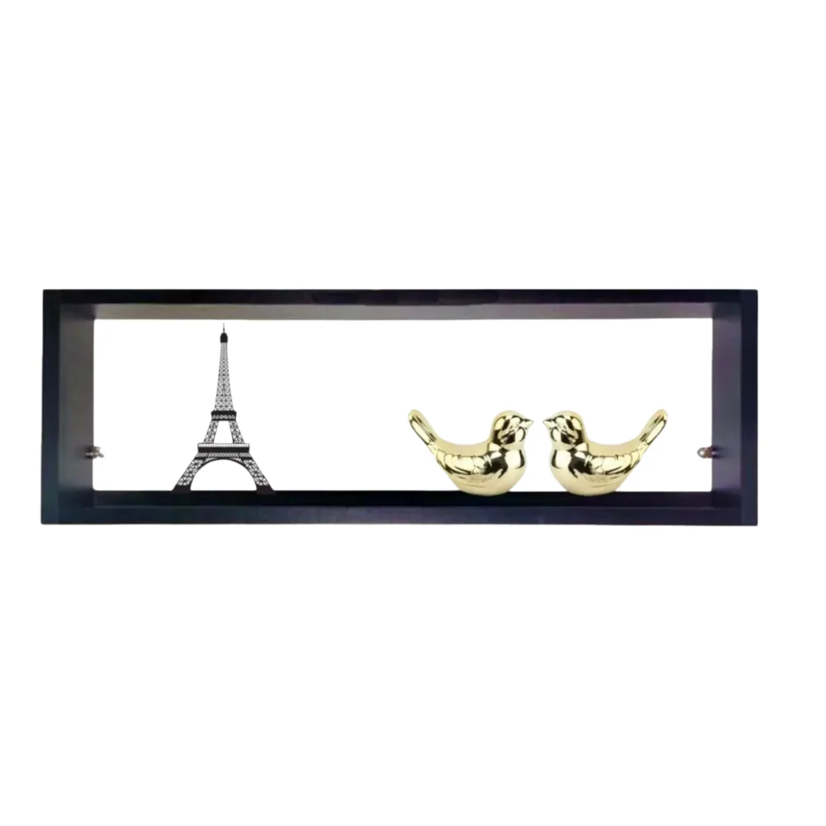 Nicho Retangular Decorativo Preto 60x40x30 - Mdf | MadeiraMadeira
