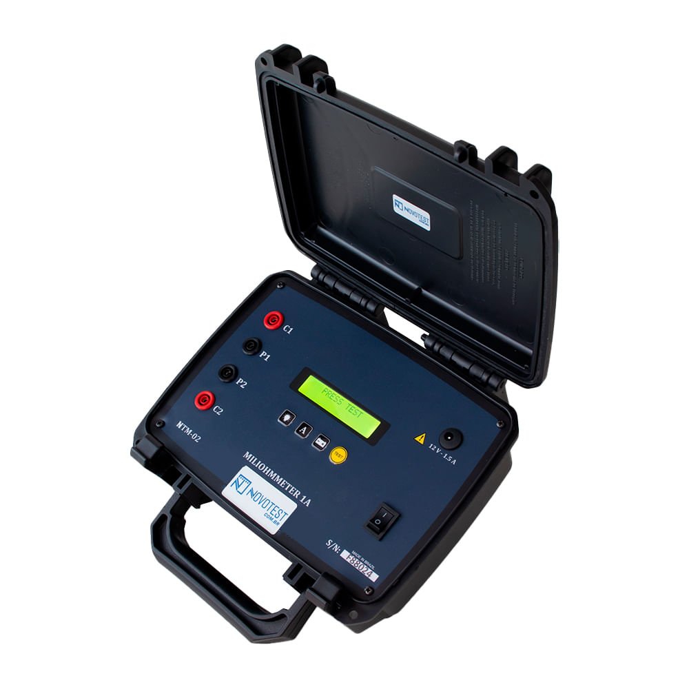 Milliohmimetro Digital 0 a 1999 Mohm 1a Lcd 3 1/2 Dígitos Ntm-02 ...