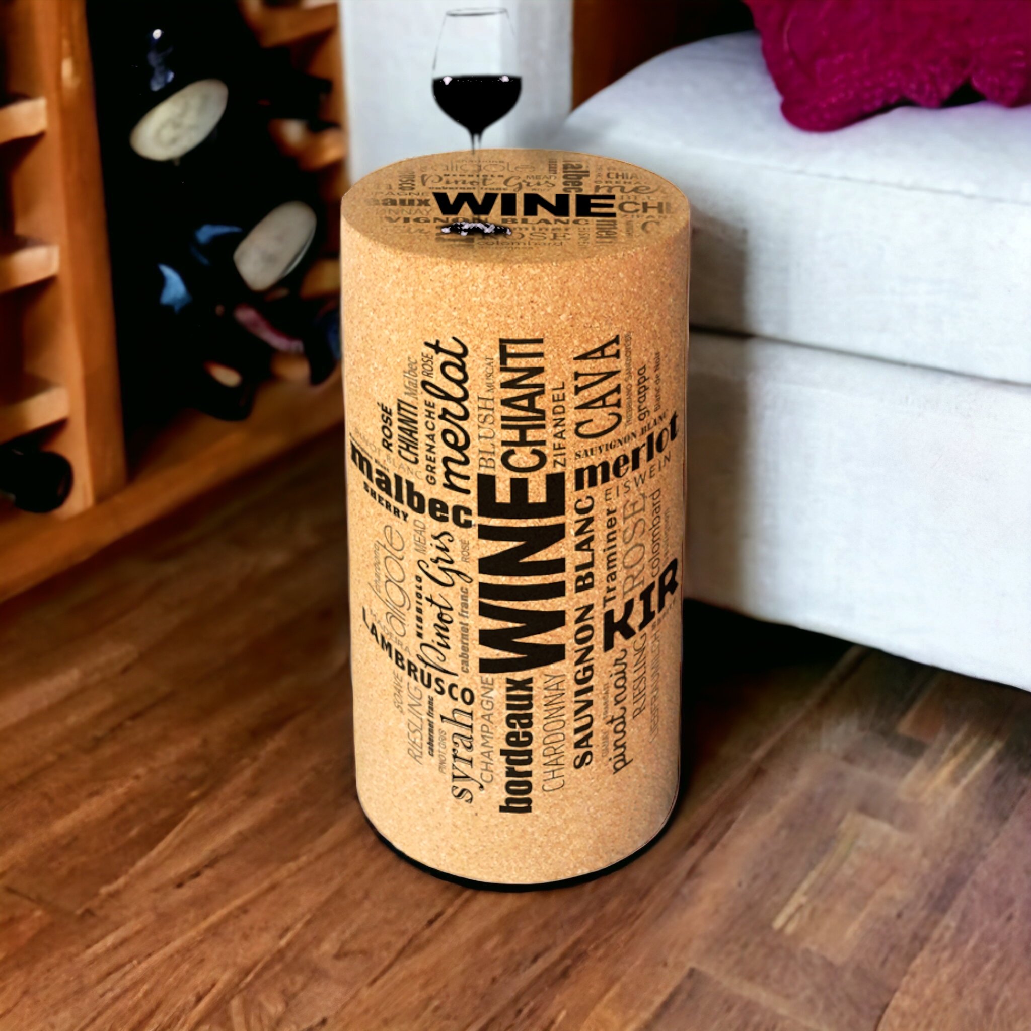 Banco Rolha de Vinho - Wine Castas de Uvas - Altura 60cm | MadeiraMadeira