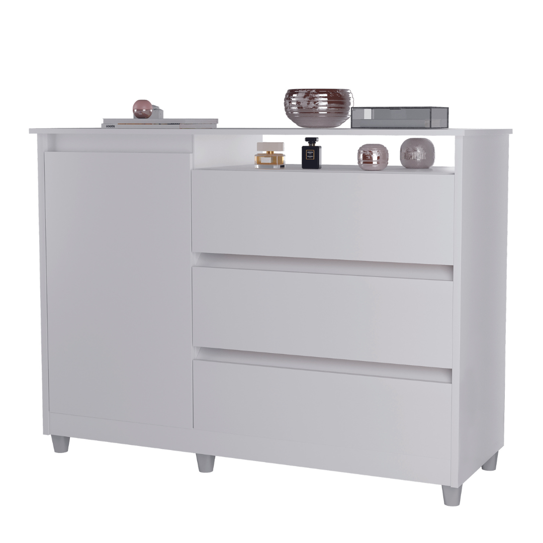 Cômoda Pequena para Quarto 3 Gavetas SKY Primus:Branco | MadeiraMadeira