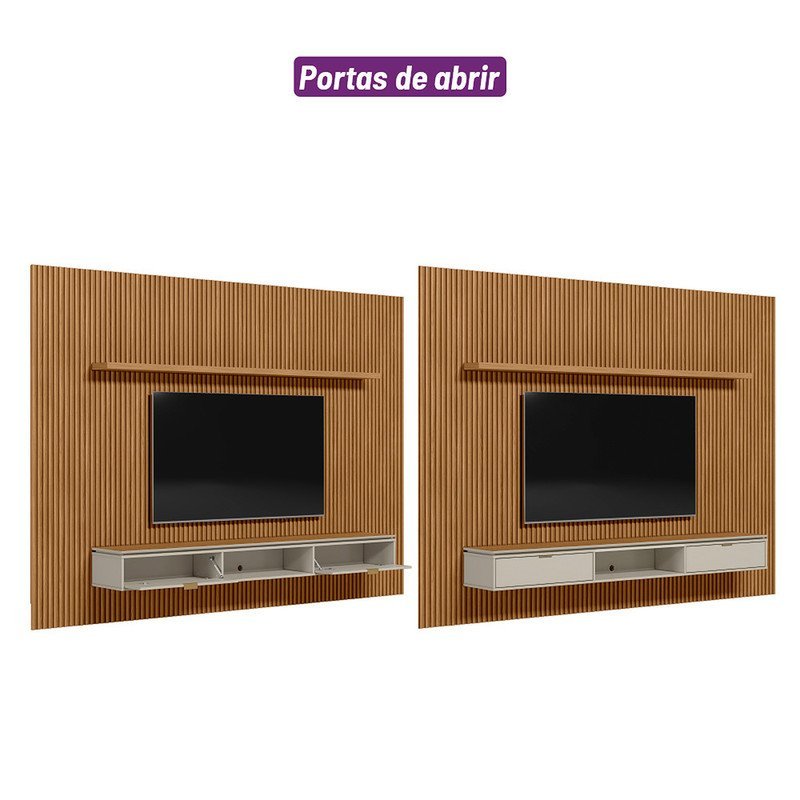 Painel Ripado Modular 3.0 (2100mm) 1 Nicho Premium e 1 Prateleira Para ...