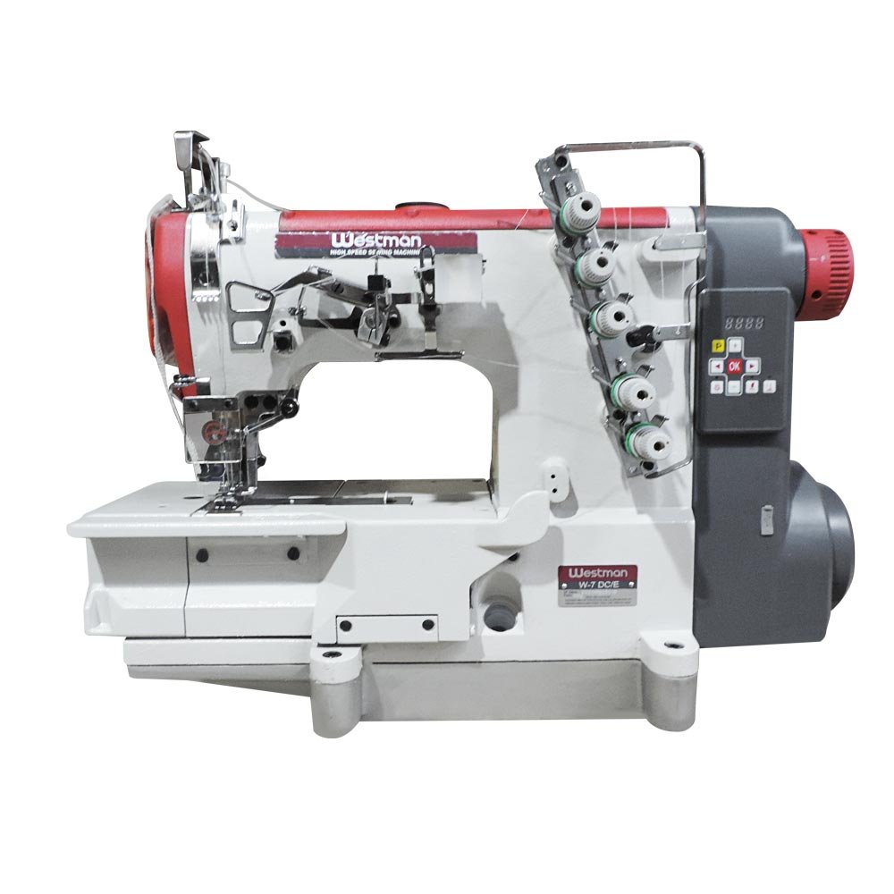 Máquina de Costura Galoneira Plana Direct Drive 3 Agulhas 5 Fios Base Fechada W-7 DC/E Westman ...
