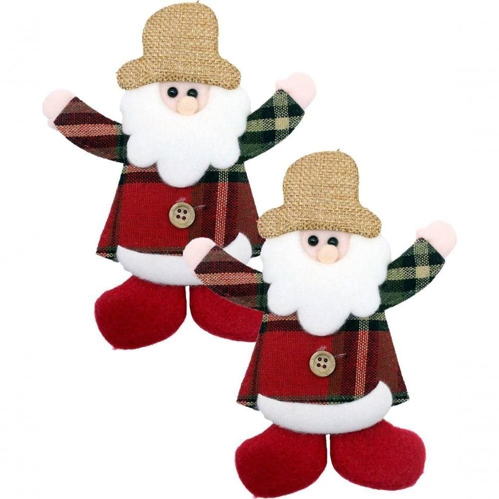 Kit 8 Pendente Enfeite Árvore Natal Boneco Papai Noel 15cm | MadeiraMadeira