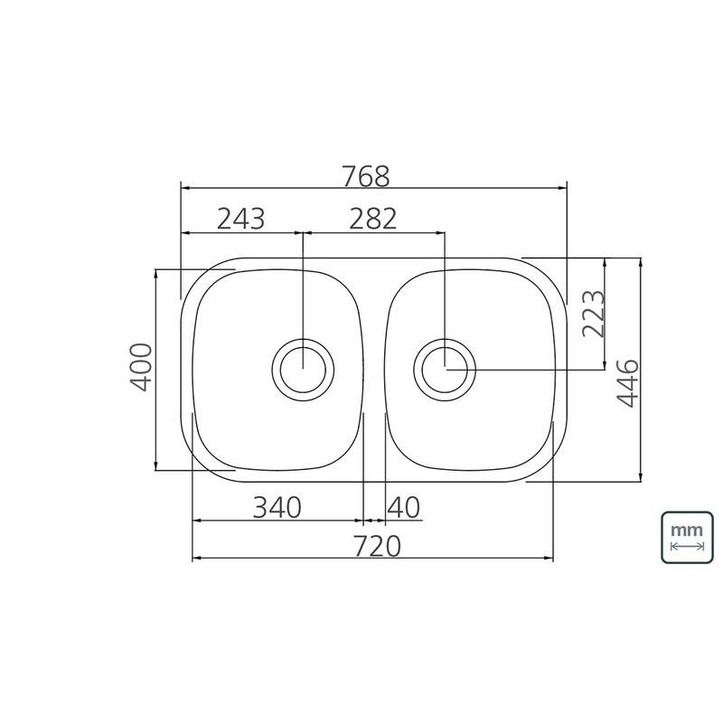 CUBA RETANGULAR EM ACO INOX ACETINADO 72X40CM COM VALVULA 2C ...