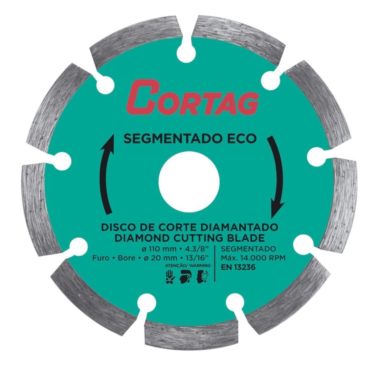 Kit 10 Disco Corte Diamantado Pisos Porcelanatos Concretos Cortag ...