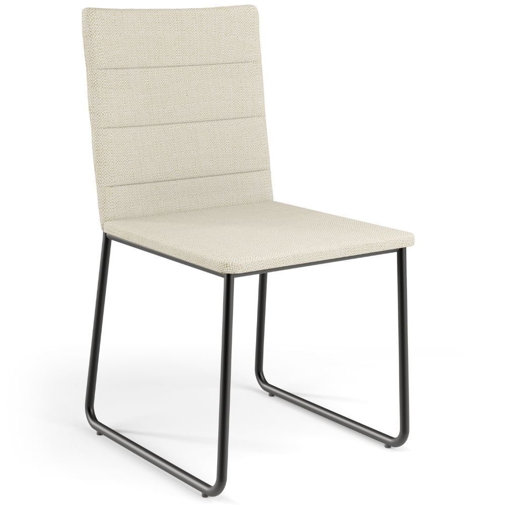 Cadeira Decorativa Estofada para Sala de Jantar Preto Maya L02 Linho ...