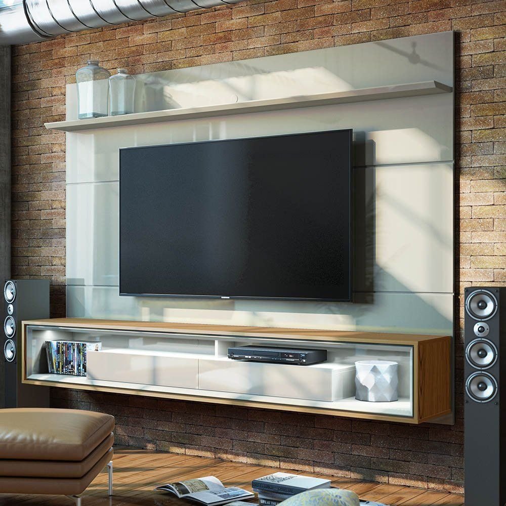 Painel Suspenso Ópera 218cm Off White/ Freijó - Imcal | MadeiraMadeira