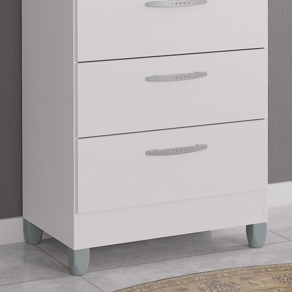 Cômoda 4 Gavetas 60cm Com Pés 865 Branca - Poquema | MadeiraMadeira