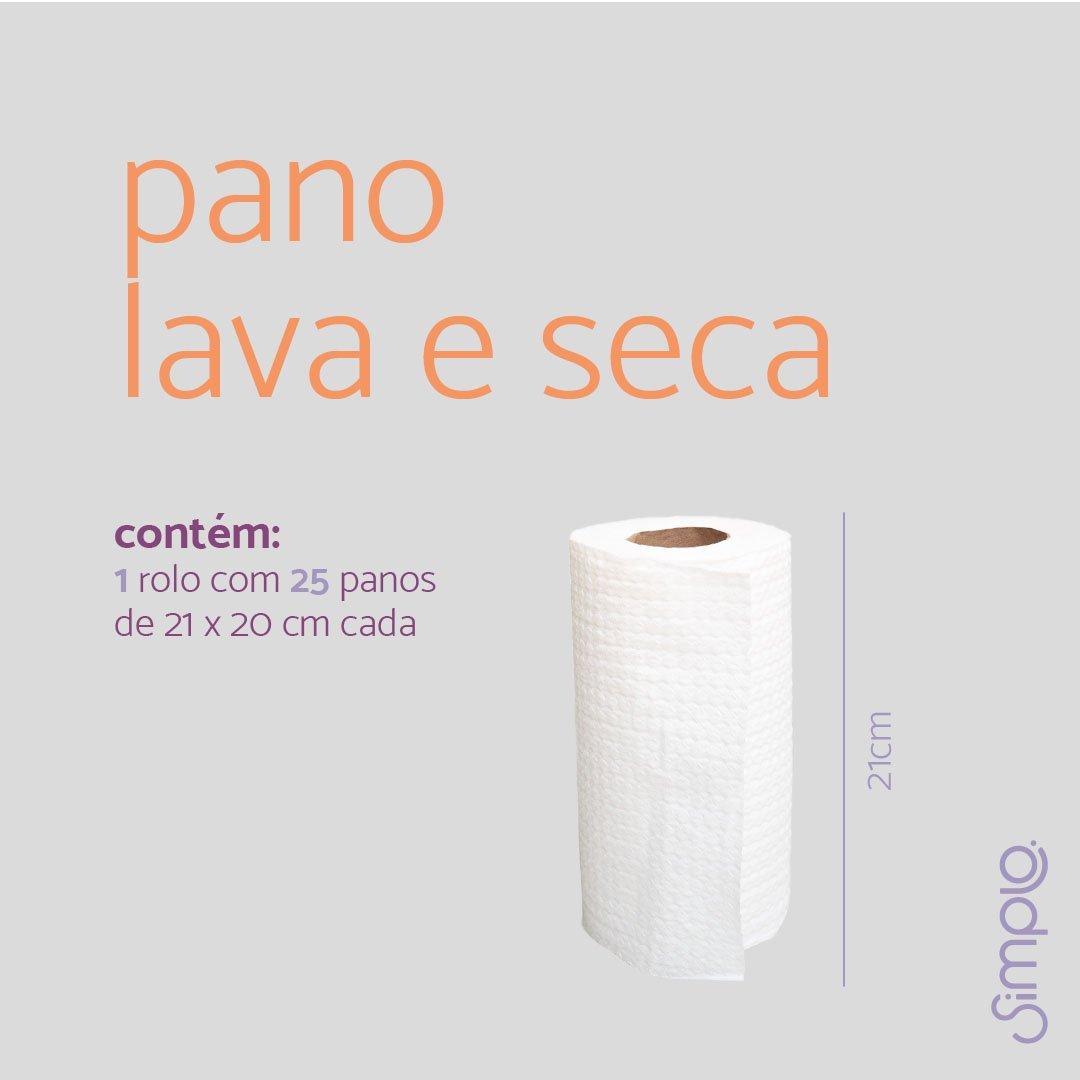 Rolo com panos lava e seca 25 peças - Simplo | MadeiraMadeira