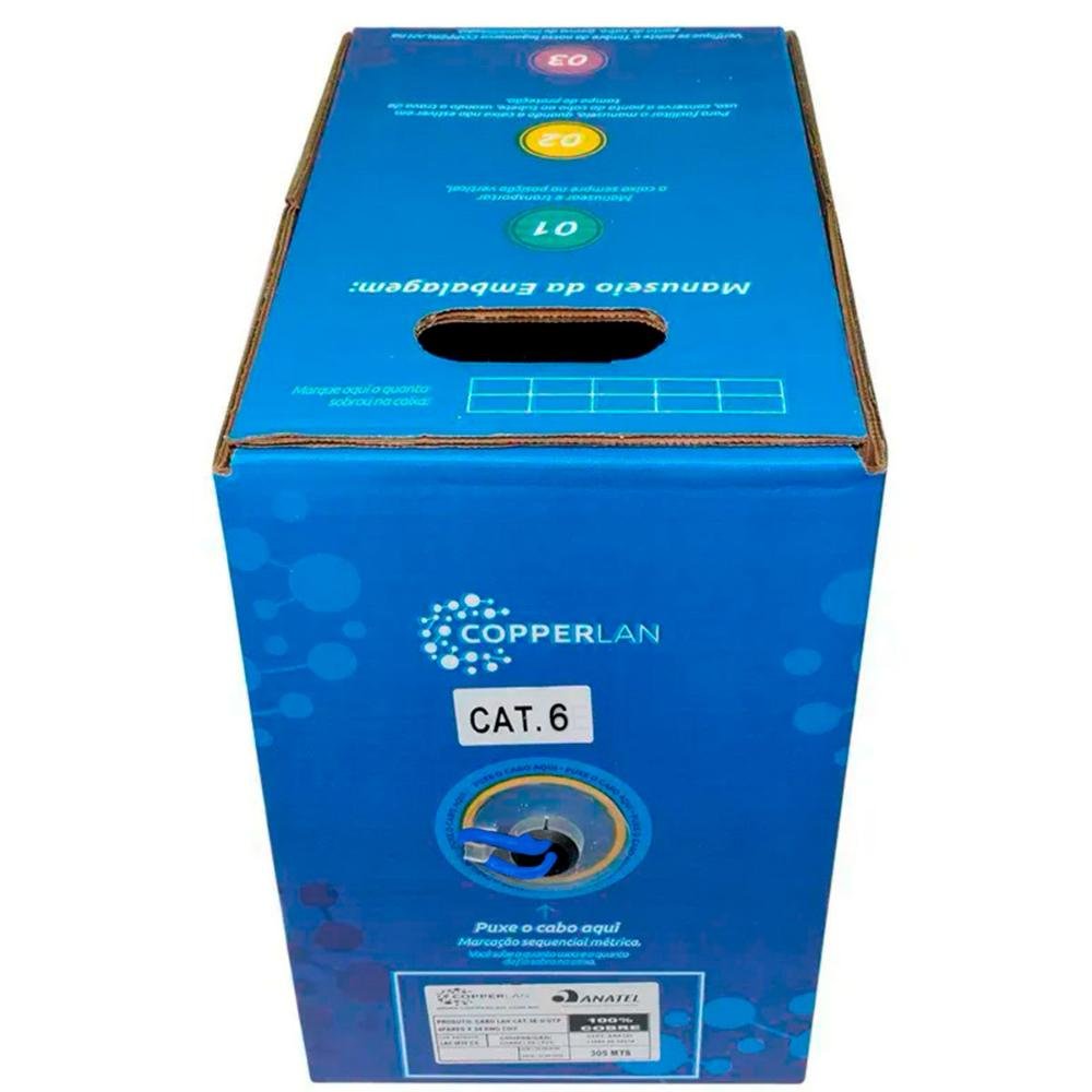 Caixa de Cabo Utp Cat 6 para Redes - Copperlan 50163 - Homologado - 305 ...