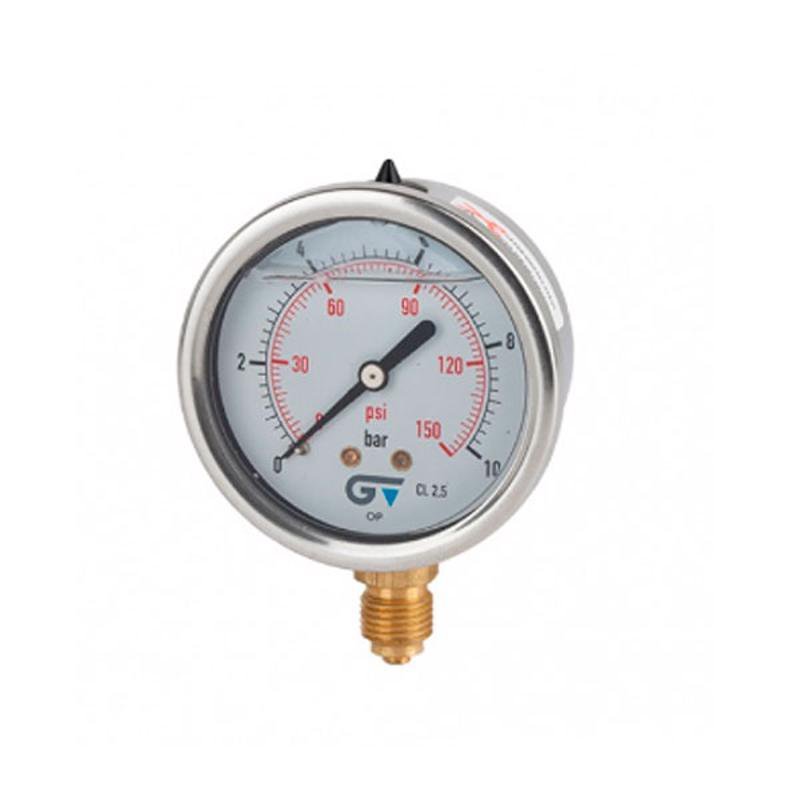 Manômetro Vertical Caixa Metálica (63mm) Glicerinado Rosca 1/4 NPT - 0 a 90Psi/0-6Bar 3822 006 ...