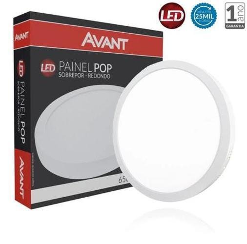Kit 10 Paineis Led Plafon Sobrepor 24W Redondo 6500K Branco | MadeiraMadeira
