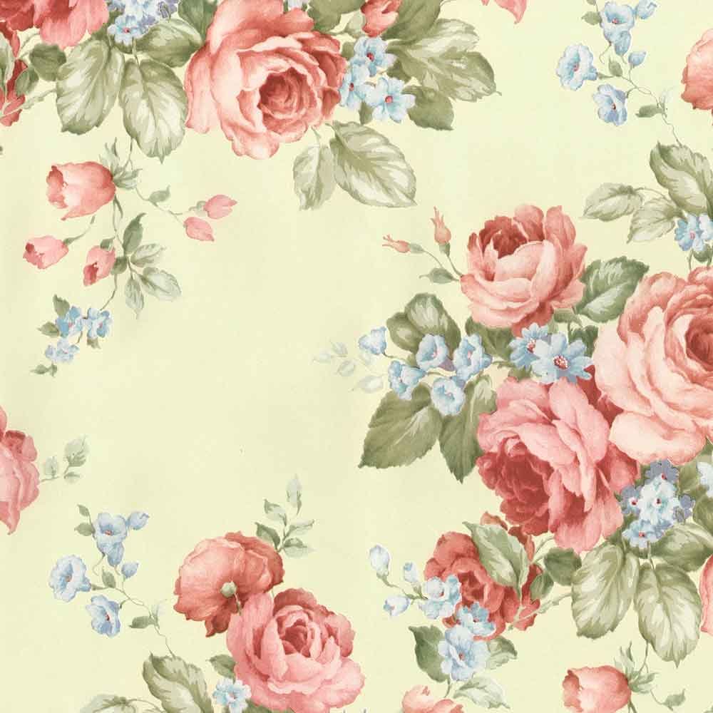 Papel De Parede Floral Vermelho Rolo 10m X 0 53m Fragrant Roses