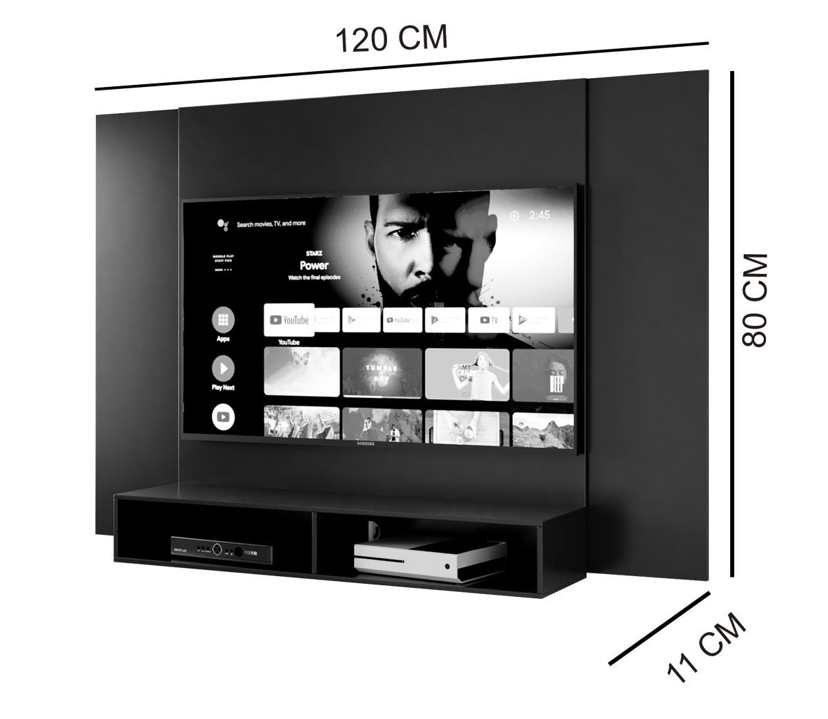 Painel para TV's de 32 a 43'' Polegadas com Nicho-Várias Cores: Off/Nature | MadeiraMadeira