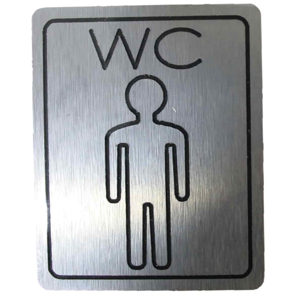 Placa De Sinalização Em Acm 12 X 17Cm - Wc Masculino | MadeiraMadeira