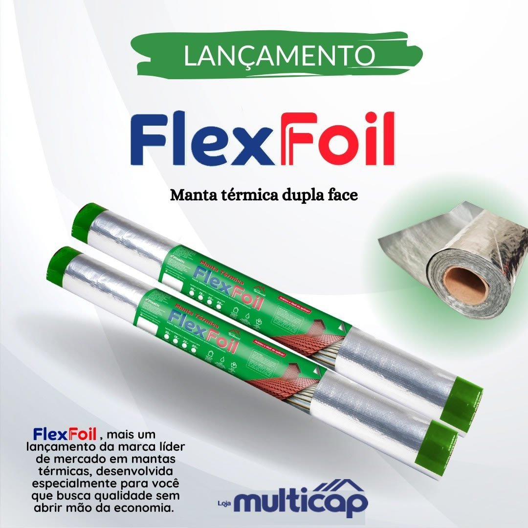 Manta termica telhado 2 faces 105 m² FlexFoil Dplastic | MadeiraMadeira