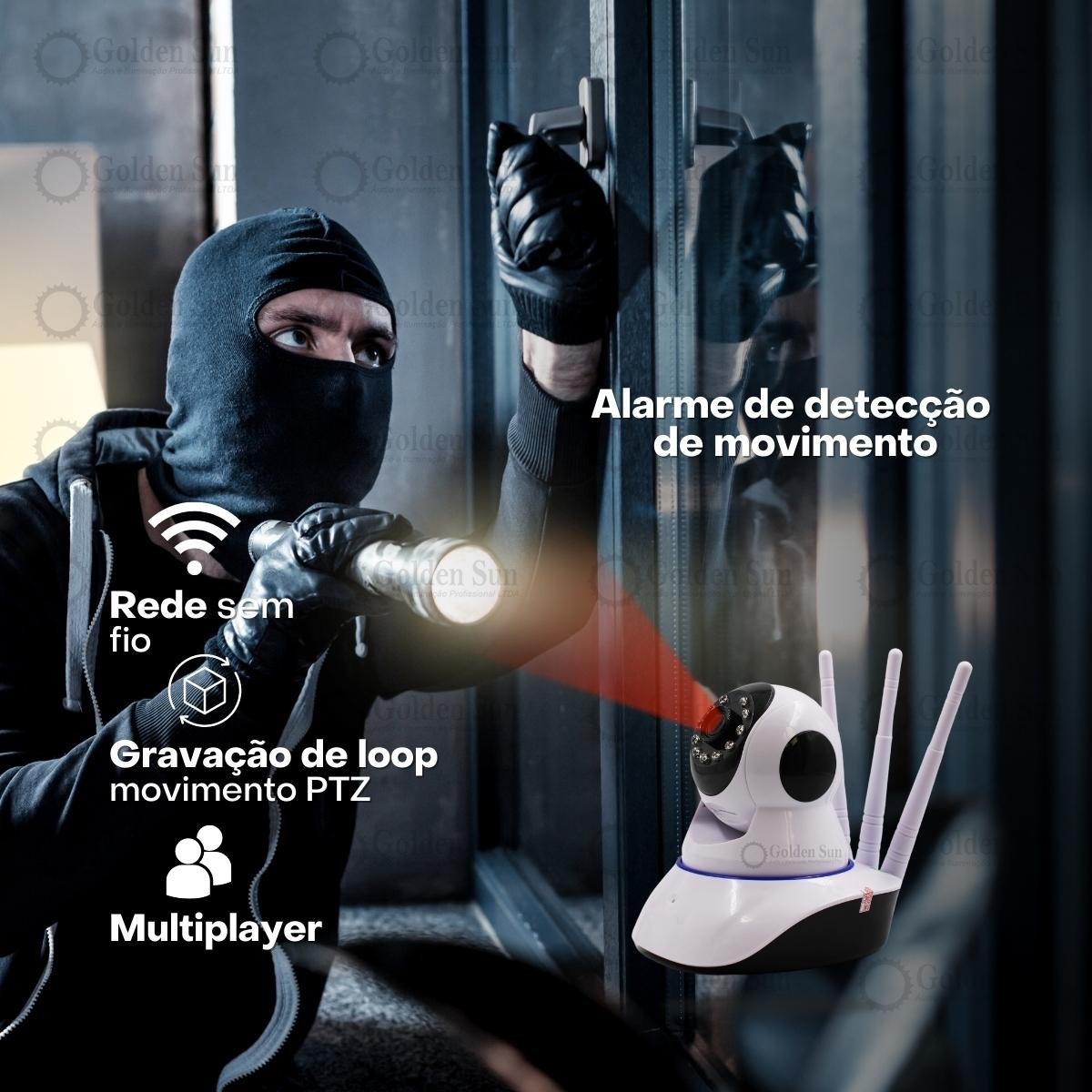 Câmera Robô IP Wifi 1080p Visão Noturna 3 Antenas Yoosee Branca ...