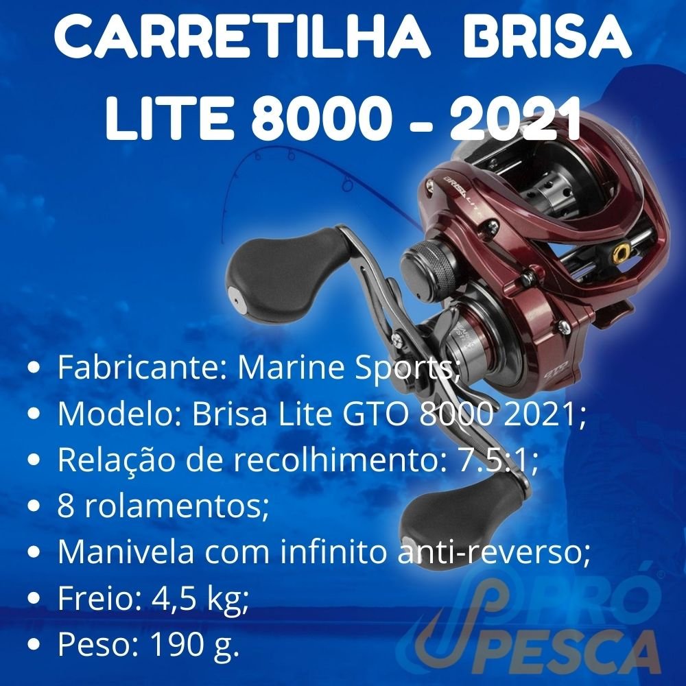 Carretilha Marine Sports Brisa Lite 8000 2021 - Esquerda | MadeiraMadeira