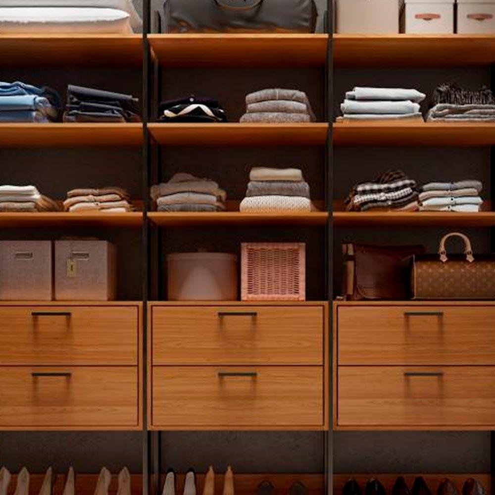 Guarda-Roupa Industrial com 6 Gavetas Preto Freijó Dalla Costa ...