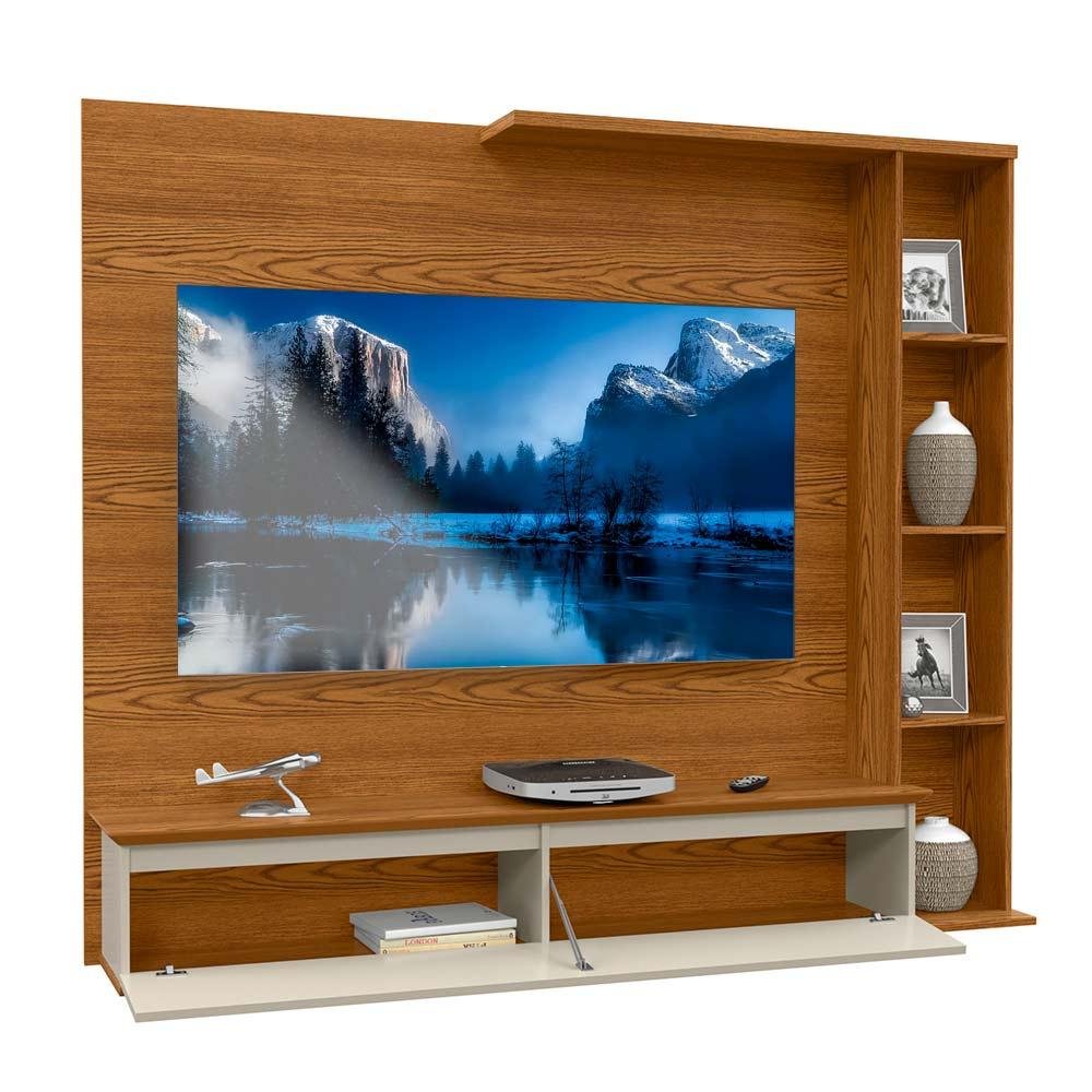 Painel para TV até 50 Polegadas Cumaru Off White Sublime Patrimar ...