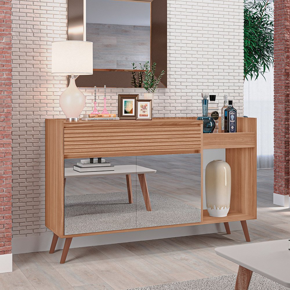 Buffet Nova York Tuboarte 100 % em MDF Amêndoa Rippas | MadeiraMadeira